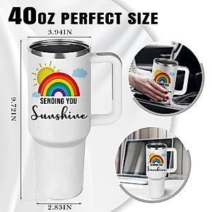 Human Sunshine Gifts for Women Men, 40oz Sending You Sunshine Tumbler, Positivity Birthday Gifts For Women, Inspirational Gifts for Friends Coworker Leader Boss, Human Sunshine Definition Gifts