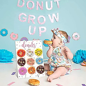 Huray Rayho Sprinkles Donut Wall Party Decoration Doughnut Food Buffet Display Stand Dessert Table Pegboard Treats Holder Centerpieces Ideas Reusable Rainbow Colorful Dashes Board Set of 1