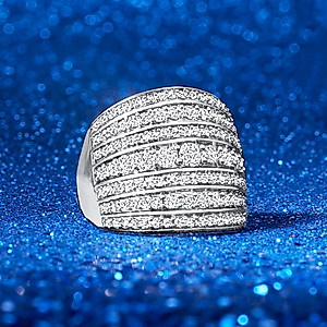 Ross-Simons 2.00 ct. t.w. Diamond Multi-Row Ring in Sterling Silver. Size 9