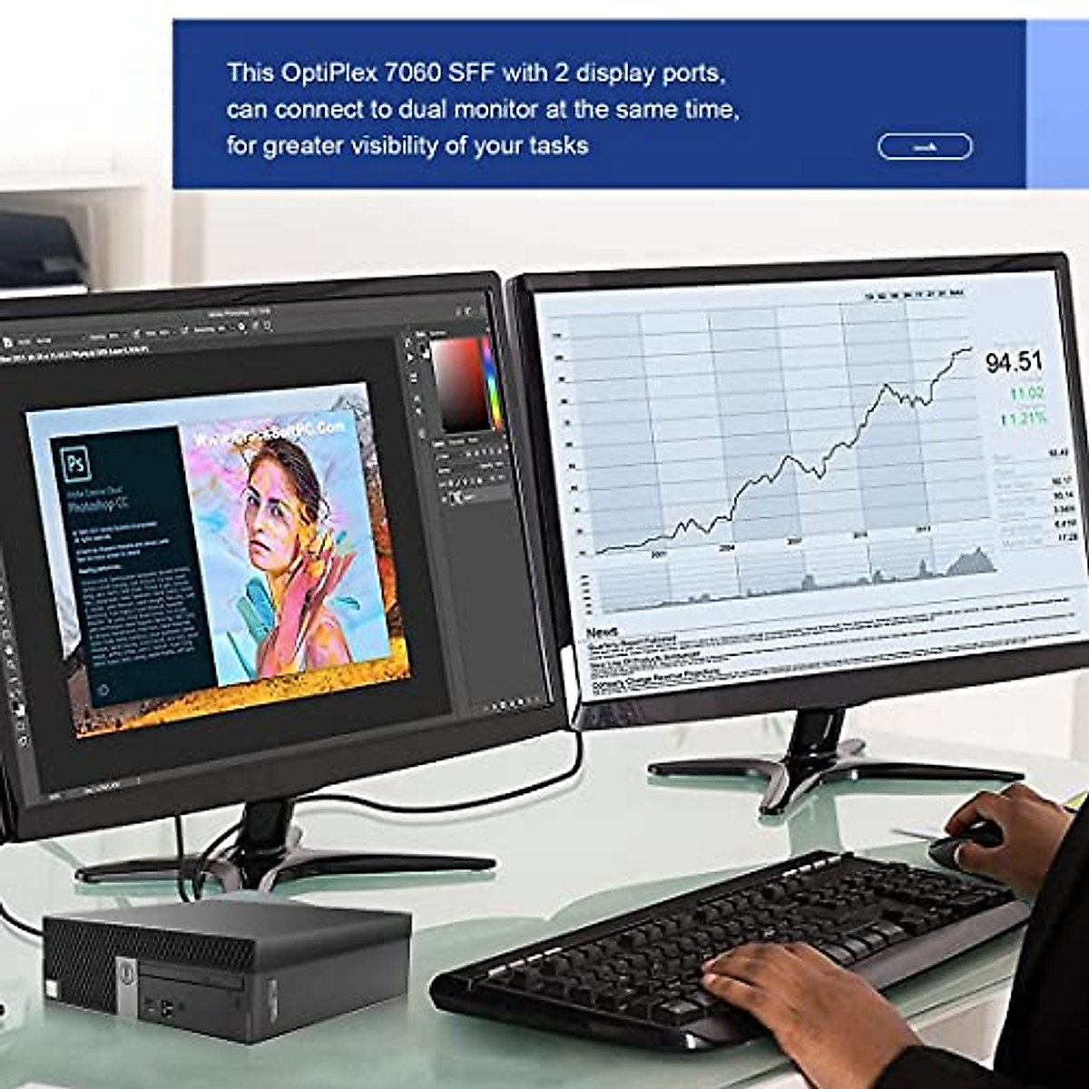 Dell OptiPlex 7060 Windows 11 Pro Desktop Computer SFF, Intel 8th Gen i5-8500 Hexa Core,32GB DDR4 Ram 512GB NVMe M.2 SSD, AX210 Built-in WIFI 6E & Bluetooth 5.2,New Wireless Keyboard & Mouse (Renewed)