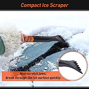 Ice Scraper and Snow Brush for Car Windshield, 29"-39" Extendable Snow Shovel with Ergonomic Foam Grip, 5 in 1 Windows Scraper for Car Snow Scraper and Brush for Truck & SUV
