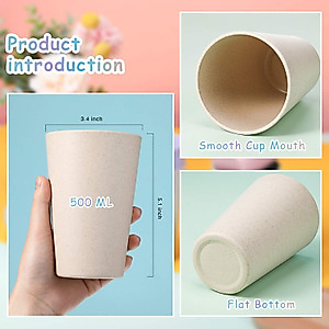 8 Pieces Colorful Drinking Cups 16 oz Unbreakable Reusable Drinking Cup Stackable Healthy Tumbler Water Coffee Milk Tea Cups for Home Kitchen Parties Camping Supply