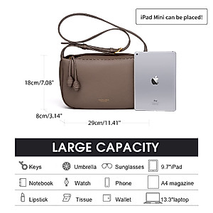 Cnoles Crossbody Shoulder Bags For Women Leather Purse And Handbags Ladies Evening Cell Phone Bag Wallet Purse Grey