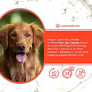 LeAcademic Dog Ear Infection Treatment | for Cat & Dog Ear Infection, Itching, Wounds | Colloidal Silver + Chlorhexidine | Ear Infection Treatment for Dogs, Pets | OTIC+ Ear Cleaner Drops | 2 Oz