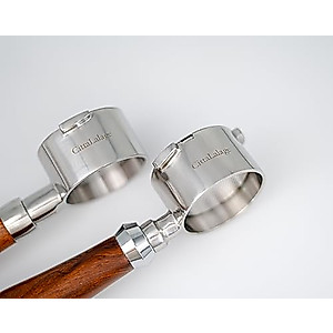 CittaLalage Coffee Espresso 304 Stainless Steel & Wooden Bottomless Portafilter 3 Ears 51mm with Filter Basket (14-18g double shots) Fits for Delonghi Coffee Machine EC680/EC685, SMEG & EUPA