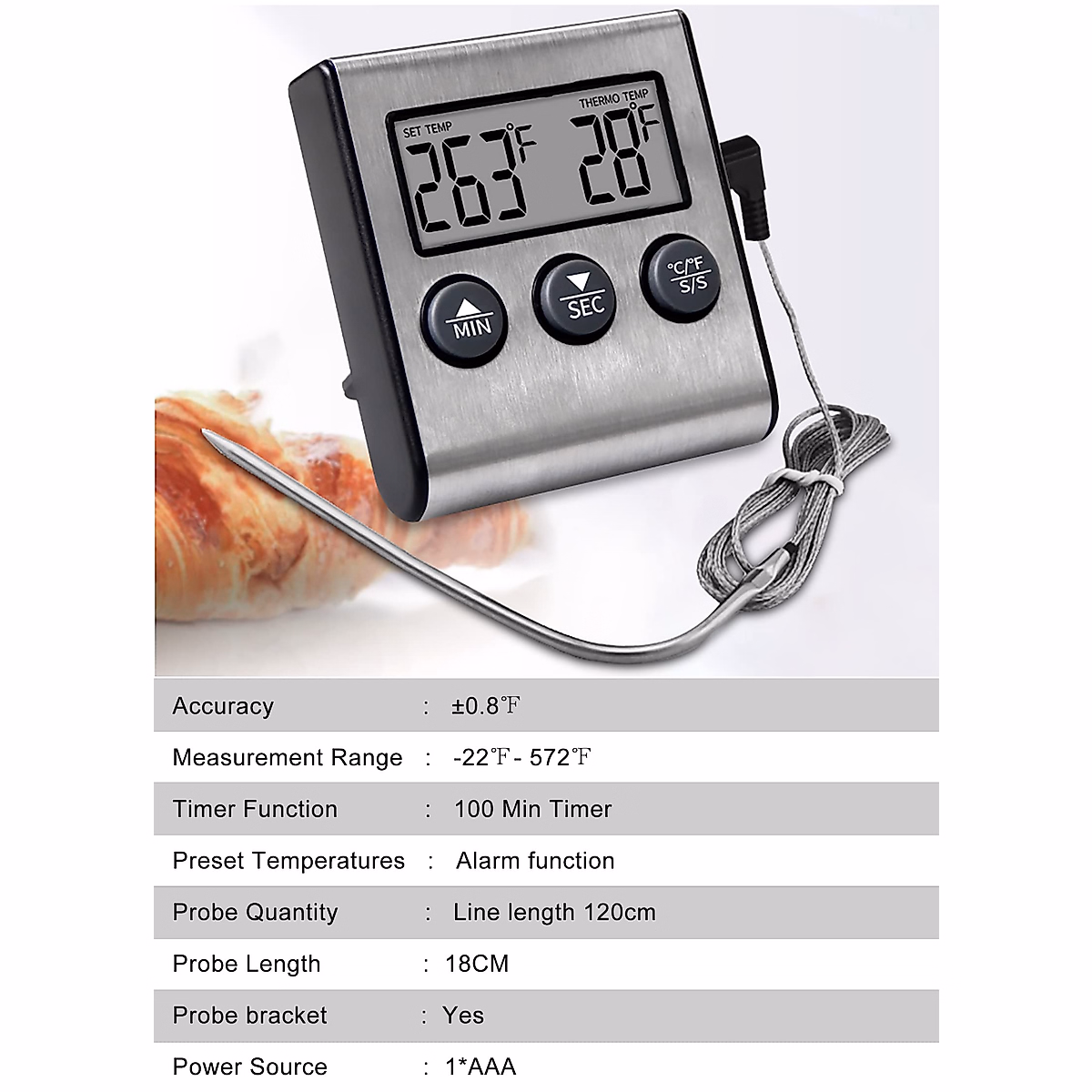 Meat Thermometer Digital for Cooking Precise Oven Temperatures - Accurate Food Thermometer Design