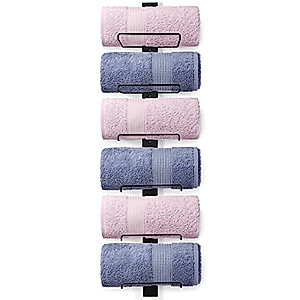 TIPSYTREE Towel Racks for Bathroom Towel Rack Wall Mounted Bath Towel Holder Storage, 6 Levels Wall Mounted Storage Organizer for Towels for Spa, Salon, Camper