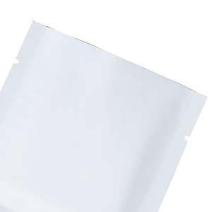 QQ Studio 100 Bags/Pack Double Sided Color Food Safe Open Top Flat Bag with Tear Notch (White, 7x7cm (3x3"))