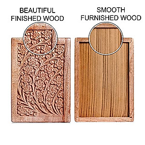 EARTHLY HOME Keepsake Urn for Ashes, Wooden Urn for Human Pet Ash, Funeral Cremation Urn for Ashes Cat Dog Urn, Urns Box for Kids Men Adult, Dog Ashes Urn - Medium (7.5 X 5.25 X 3.5 inches), Style 6