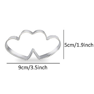 WJSYSHOP Double Hearts Shape Cookie Cutter