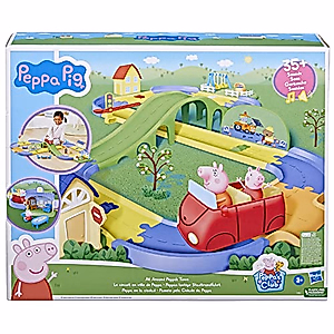 Peppa Pig All Around Peppa’s Town Playset with Car Track, Preschool Toys, Toys for 3 Year Old Girls and Boys and Up