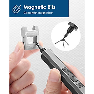 Vastar Mini Electric Screwdriver, 42 in 1 Cordless Precision Screwdriver Set with 34 Magnetic Precision Bits, Rechargeable Portable Repair Tool Kit with LED Lights for Phones Laptops Glasses Camera