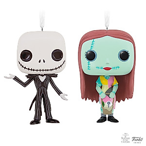 Hallmark Disney Tim Burton's The Nightmare Before Christmas Jack Skellington and Sally Funko POP!s Resin Christmas Ornaments, Set of 2