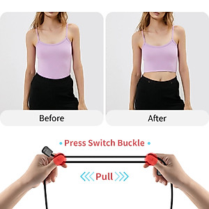 2PCS Crop tuck band,tuck band adjustable,croptuck Adjustable Band,crop band for tucking shirts,Shirt Stays Belt for Women (Black-White, Medium)