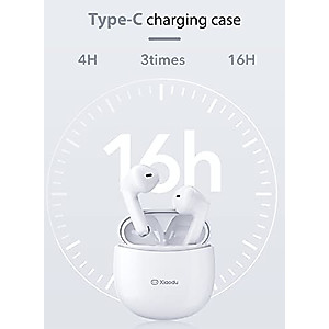 XIAODU Smart Wireless Earbuds, Voice Note Lightweight Headphone, with 13mm Dynamic Driver Unit and Type-C Charging Case, Mic, Sweat Proof, in-Ear Stereo Earphones for Sports