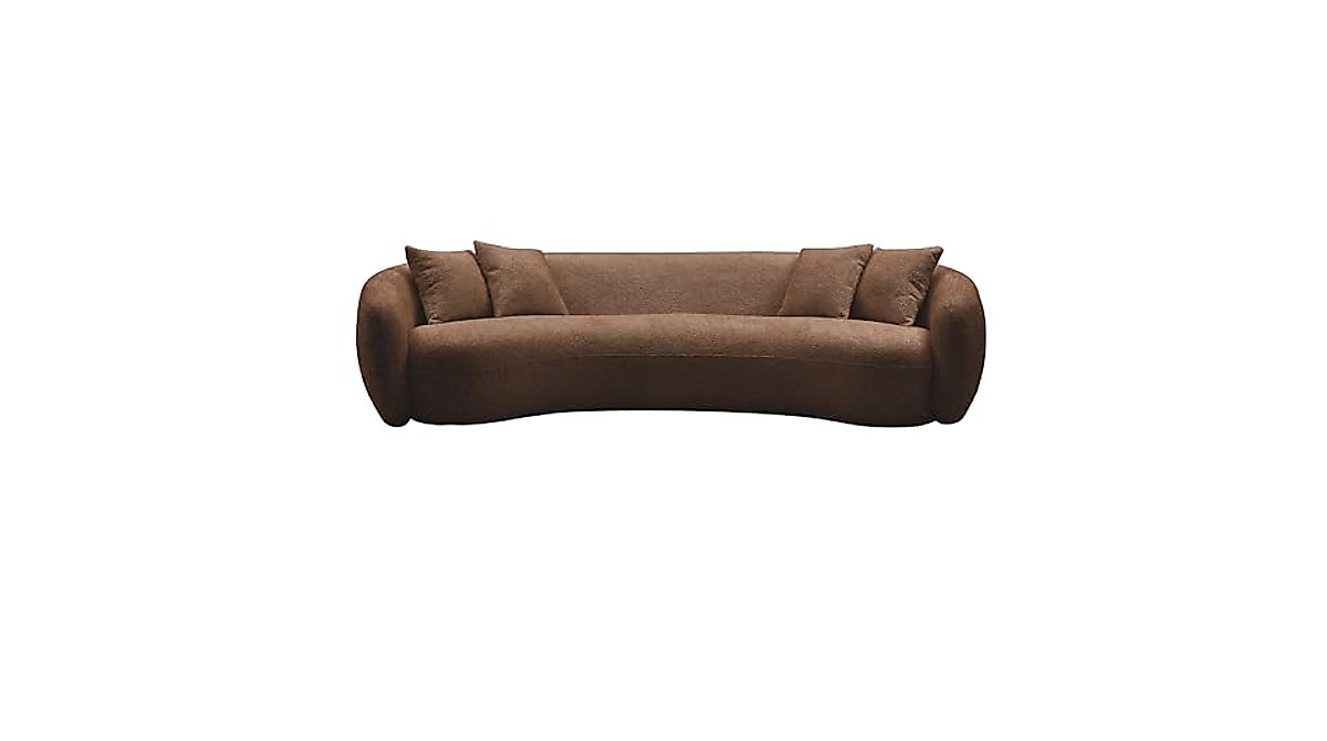 Comfy ERYE 5-Seat Teddy Fleece Curved Sofa