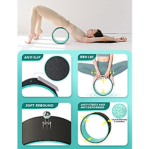 Yoga Wheel Set of 3, Back Roller for Back Pain Relief, Stretching, Multifunctional Back Wheel Improve Flexibility, Strength & Backbends, Deep Tissue Massage, Size 13"/10.5"/6.5''
