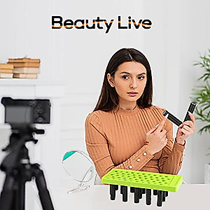 RONRONS Professional Lipsticks Filling Tray Kits, Including 1 Pieces Lip Balms Filling Tray 1 Pieces Spatula and 50 Pieces Empty Lip Balm Tubes with Caps DIY Lipstick Gifts for Women Grils Business