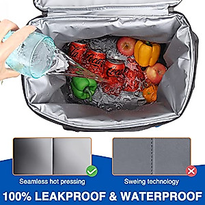 Heytrip Cooler Backpack 54 Cans Insulated Cooler Bag with Sternum Strap, Keep Freeze for 20 Hours, Waterproof & Leak-Proof Cooler with Multi-Compartments(White)