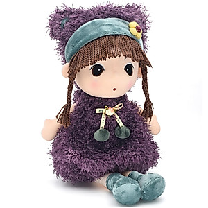 HWD Kawaii 17 inch Stuffed Plush Girl Toy Doll Good Gift for Kids Baby Lover.(Purple)