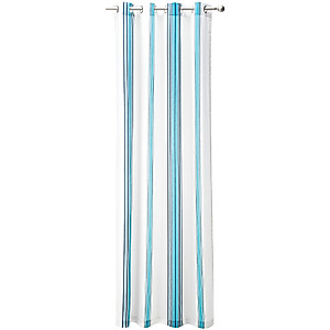 Madison Park Newport Striped Outdoor Single Window Curtain Panel for Garden with 3M Scotchgard for Moisture Repellent, Weather Resistant, Long-Lasting Protection, 1-Panel Pack, 54" W x 108" L, Blue