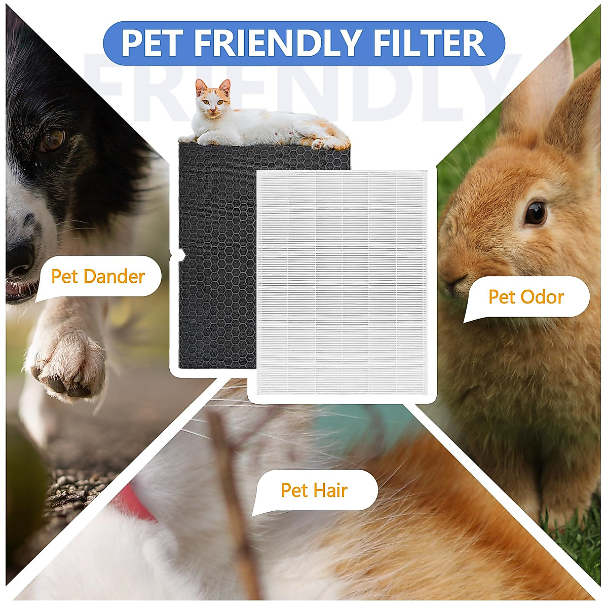 Improvedhand 116130 Filter H Replacement for Winix 5500-2 and AM80 Air Puri-fier, Include 1 Set H13 True HEPA Filter and Activated Carbon Odor Filter