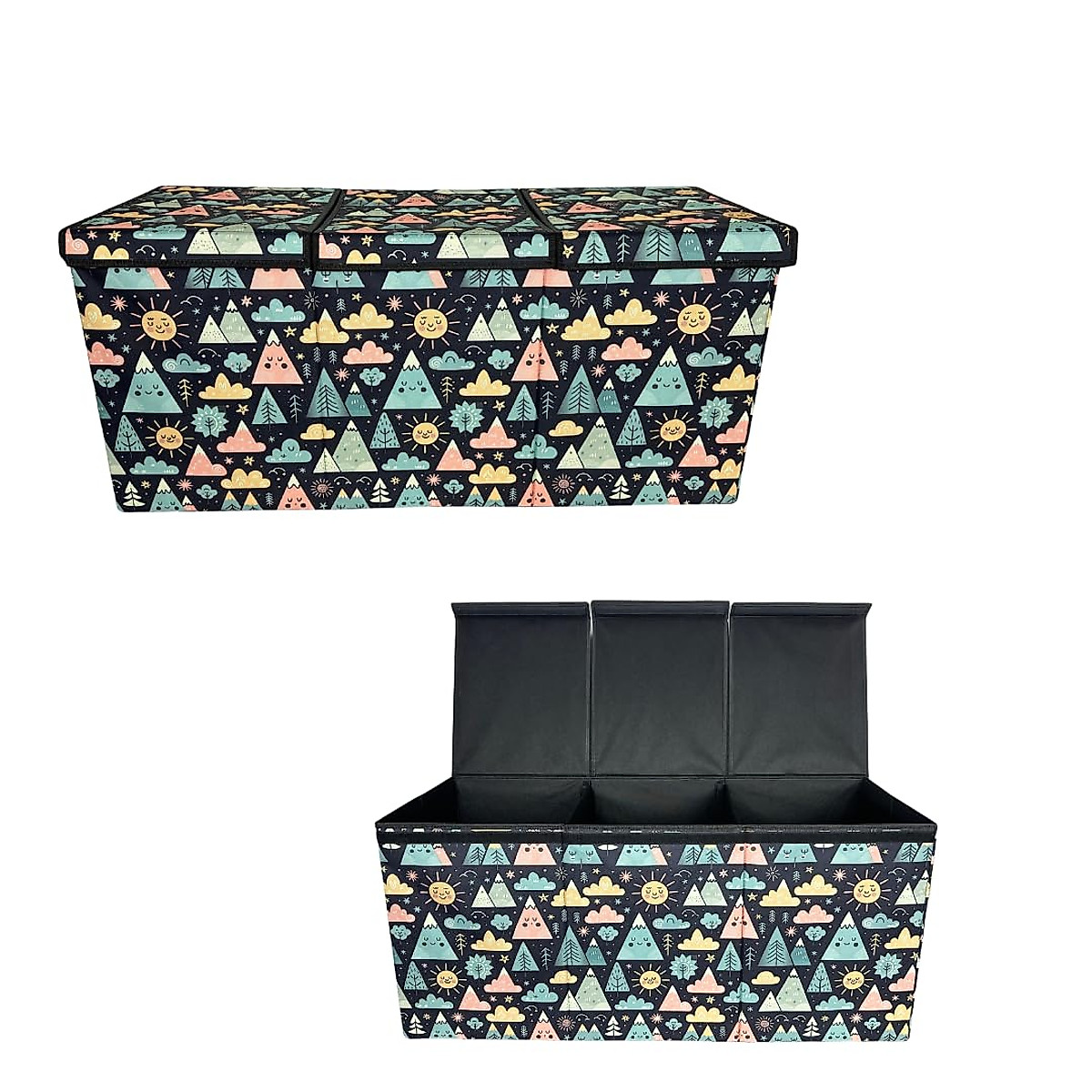 SUBLIME LIVING Extra Large Kids Toy Chest - Foldable Toy Storage Organizer with Soft Close Lid - Sturdy Toy Box for Boys and Girls, Durable Storage for Kids Room or Nursery