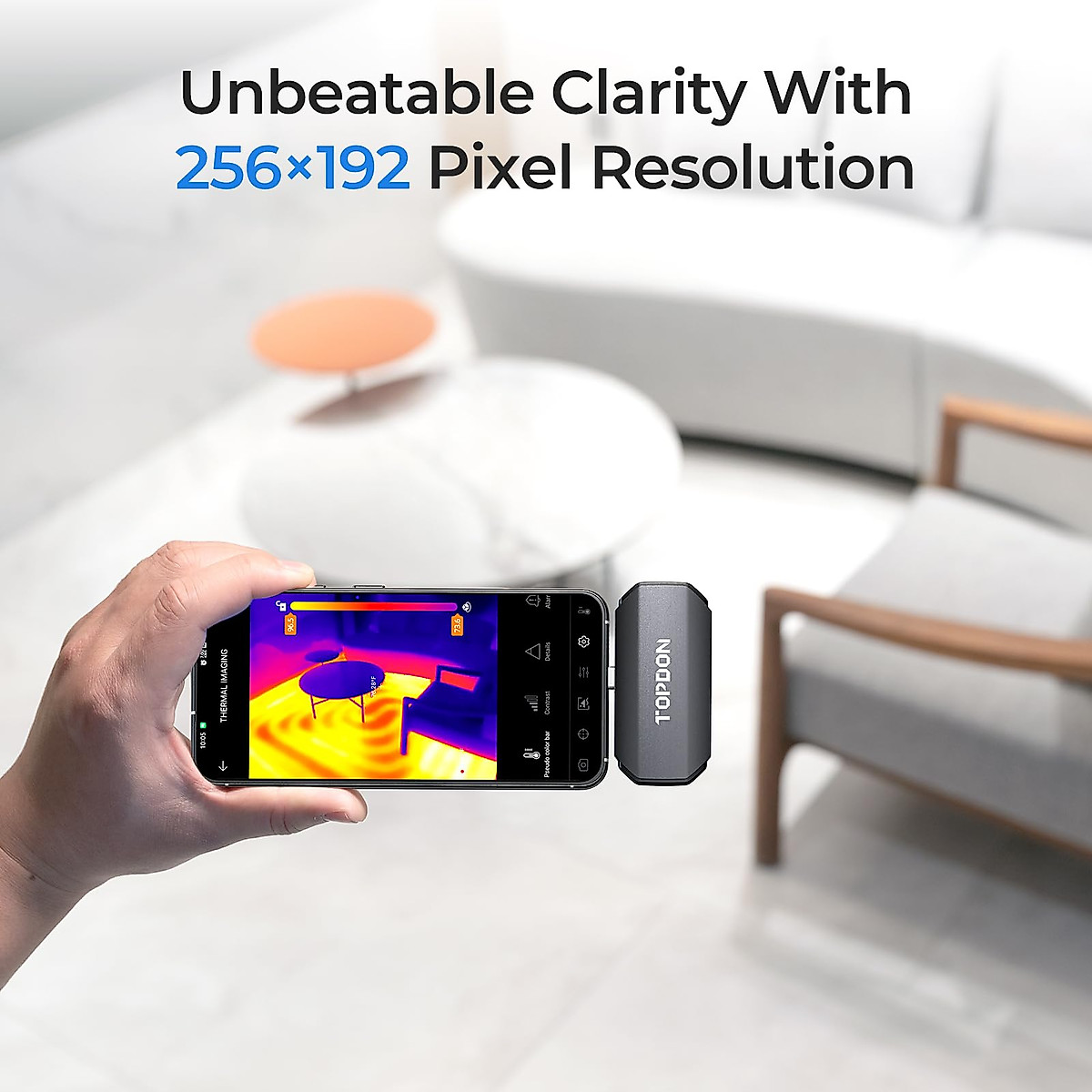 TOPDON TC001 Thermal Imaging Camera Android, 512x384 Super IR Resolution Thermal Imager with Secondary Analysis, Test Report, Temp Alarm, -4°F~1022°F TEM Range for Smartphones(not for iOS)