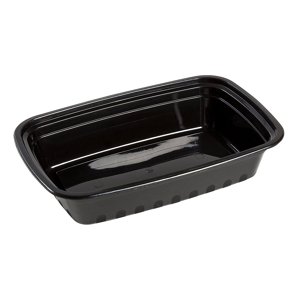 AmerCare 7.75 Inch x 5.5 Inch Black Plastic Containers and Lids, 1.5 Inches Deep, 24 Ounces, for Microwave or Freezer, Pack of 150