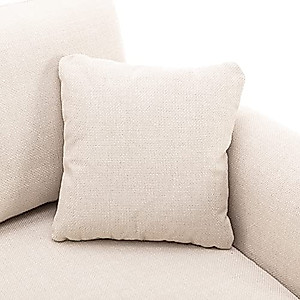 Eafurn U-Shaped Sectional Sofa w/Chaise Lounge and Movable Ottoman,108.66" Convertible Corner Couch,5 Seater Linen Upholstery Sofa&Couches with 2 Pillows for Living Room Furniture Sets, Beige