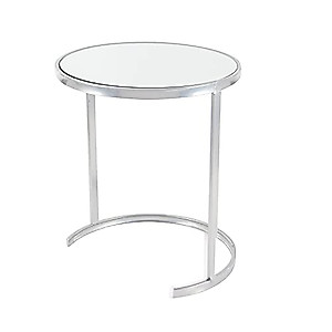 Deco 79 Metal Nesting Accent Table with Mirrored Glass Top, Set of 3 21", 19", 17"H, Silver
