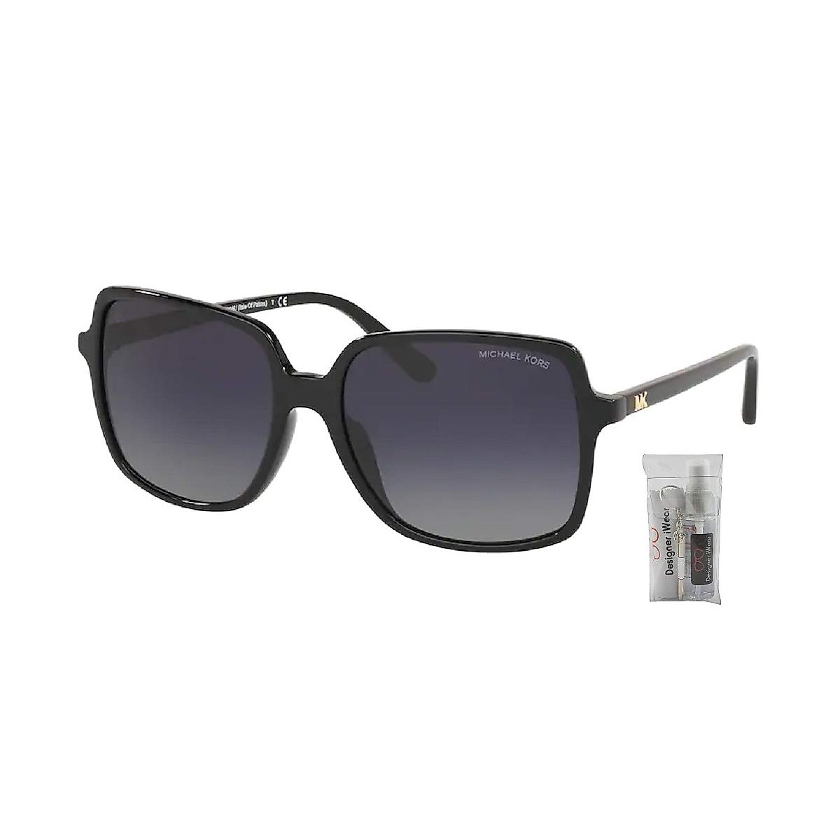 Michael Kors MK2098U 3781T3 56MM Black/Grey Gradient Polarized Square Sunglasses for Women+ BUNDLE With Designer iWear Eyewear Kit