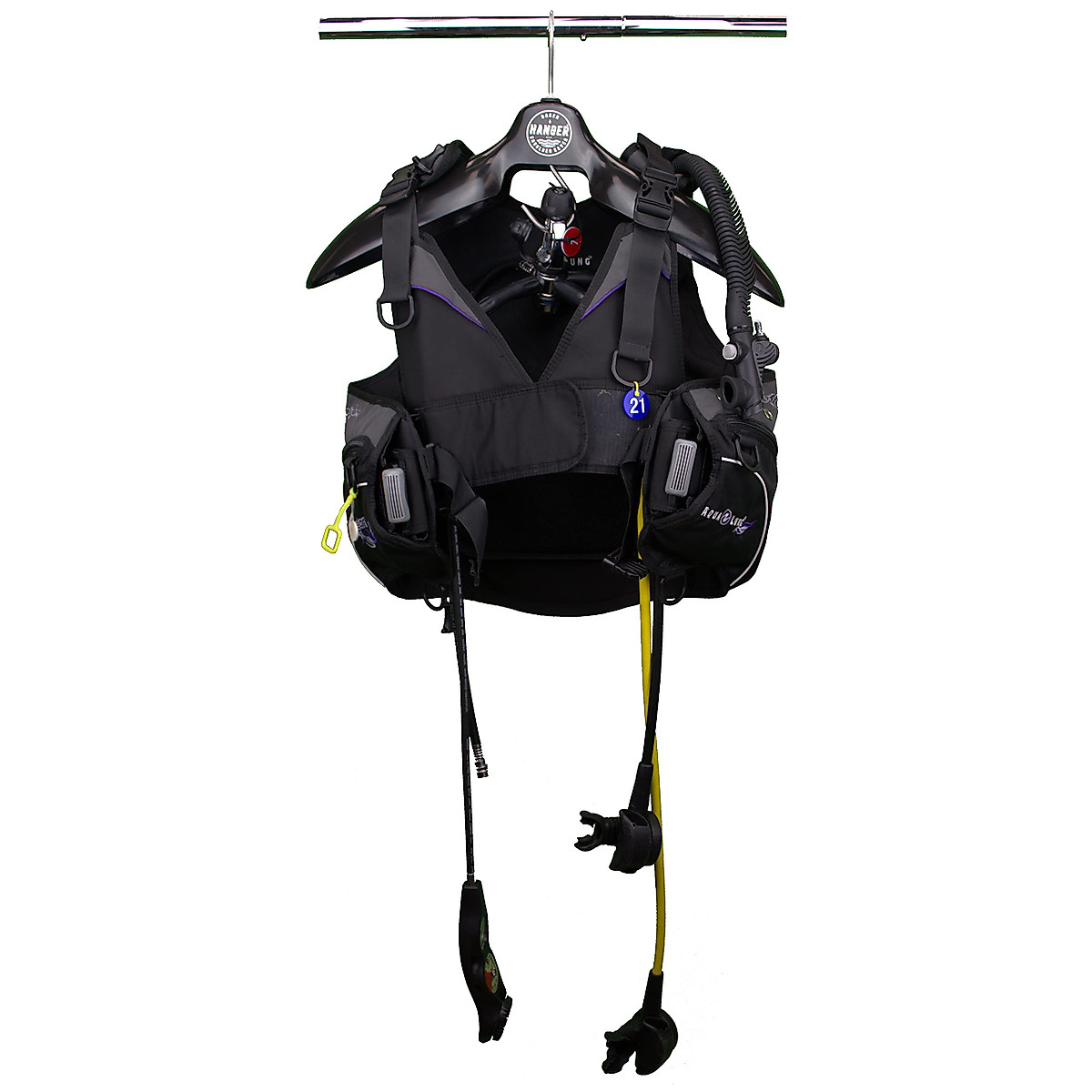 Motorcycle Body Armor Coat Hanger 'Shoulder Saver' by BAKER HANGER - USA Made - 4 Inch Hook (Black)