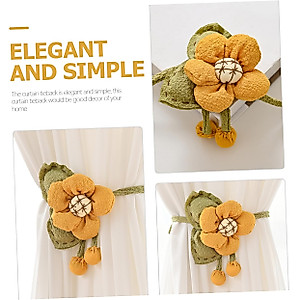 VOSAREA 2Pcs Decor Floral Curtain Tieback Holdback for Living Room Decorations