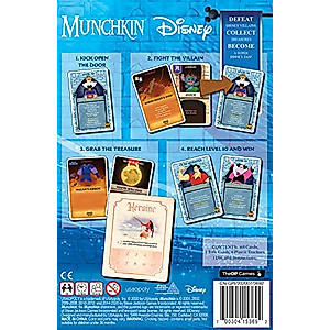 USAOPOLY Munchkin: Disney Card Game | Munchkin Game Featuring Disney Characters and Villains | Officially Licensed Disney Card Game | Tabletop Games & Board Games for Disney Fans