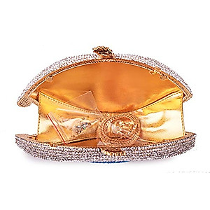 Flada Eye Shape Luxury Crystal Wedding Purses Women Handbags Clutch Evening Bag Silver