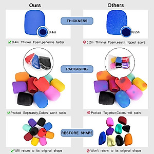 Microphone Windscreen, Colorful Mirophone Covers, Headset Windscreen,Mic Foam Covers for Varity of Headset,Colorful,10pack