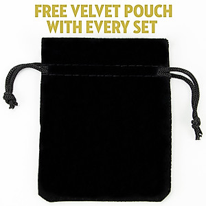 Wiz Dice 7 Die Polyhedral Dice Set - Forbidden Treasure (White Pearl) with Velvet Pouch