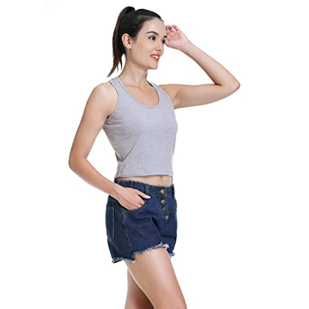 TADANG 3 Pieces Crop Tank Tops for Women, Sleeveless Racerback Crop Sports Top, Cropped Workout Tops Running Yoga Tanks