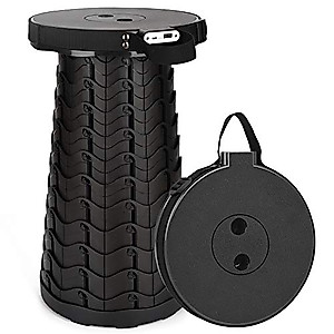 Hesanzol 3rd Gen Portable Telescopic Stool with Mobile Charger, Indoor/Gardening/Outdoor Camping Retractable Stool Built-in Phone Charger for iPhone Android Load Capacity 400lbs