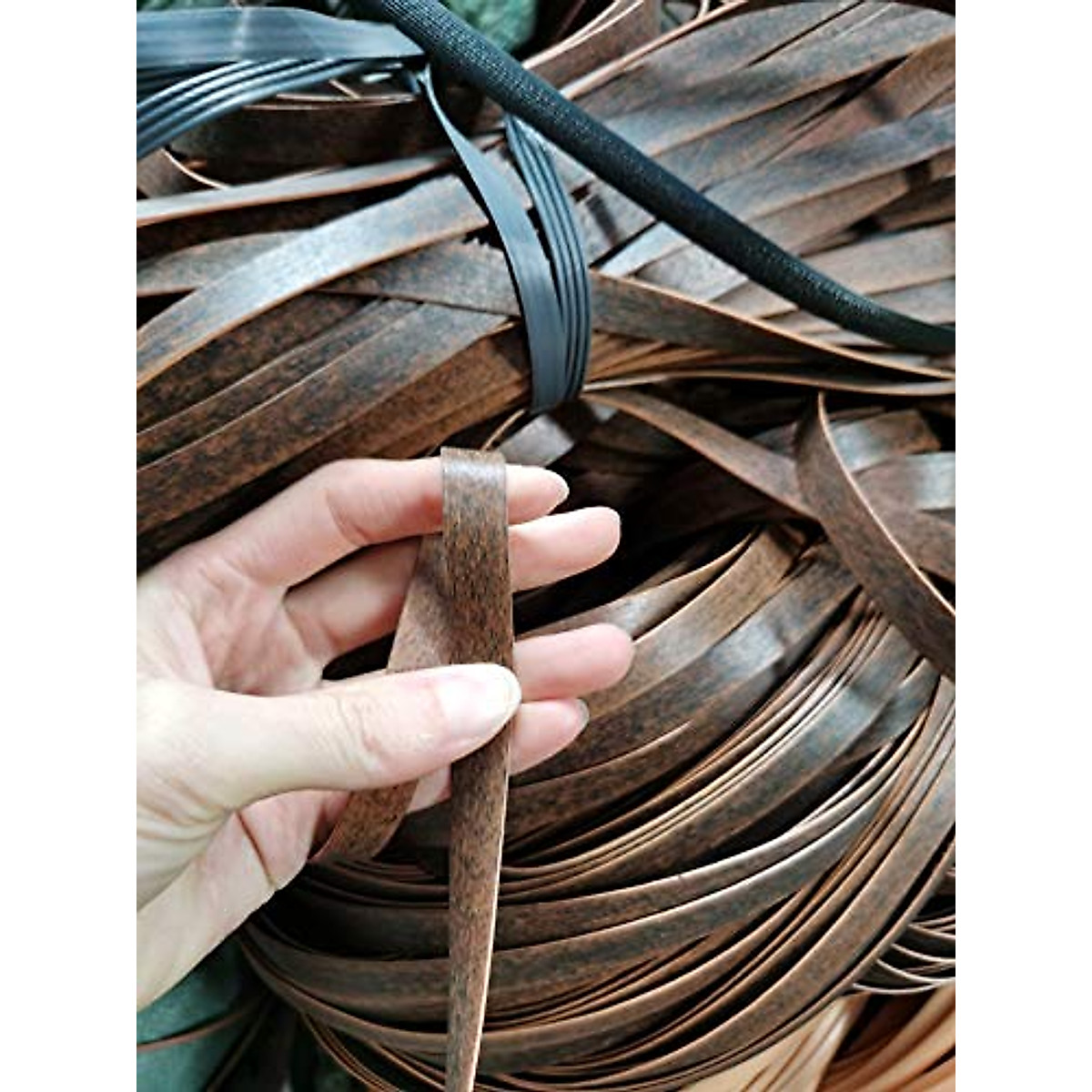 ODSK Light Brown Woven Rattan, Plastic PE Wicker Repair Material for Garden Chair Coffee Table Patio Furniture Storage Basket Hand-Woven DIY Material