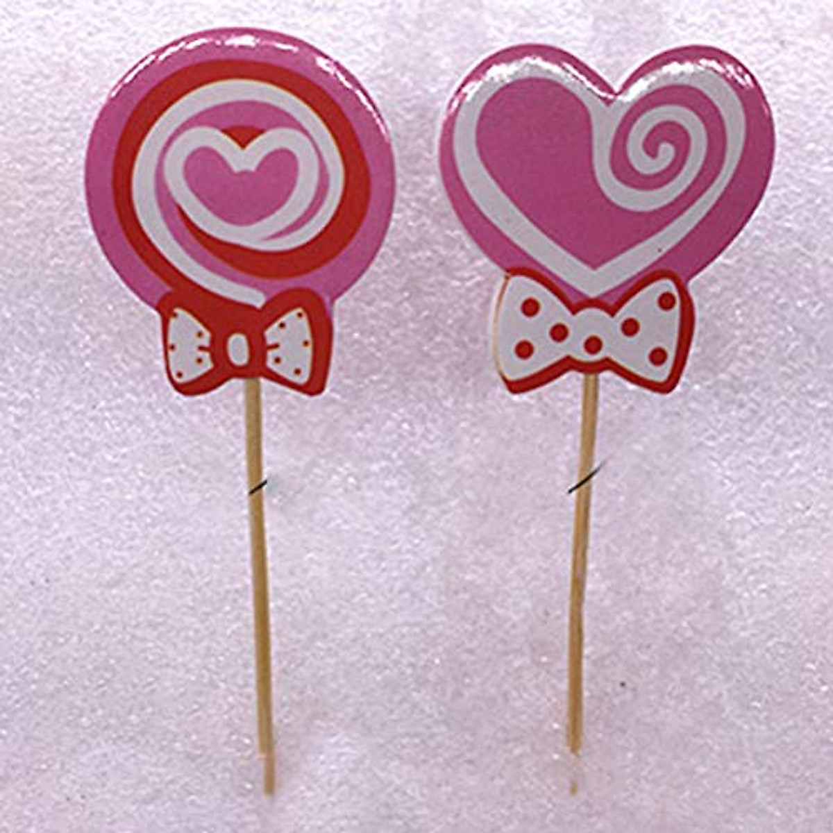 Amosfun Birthday Cake Toppers Double- Sided Printing Cake Picks Romantic Cake Decor Paper Creative Cake Toppers Cake Decorative Plug Flag for Party Cake Decortion