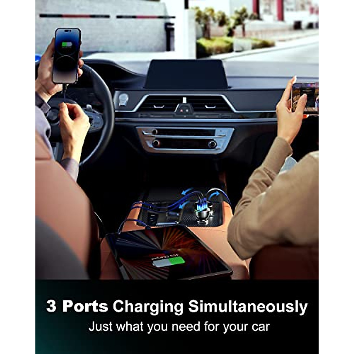 70W USB C Car Charger, JOYROOM Dual PD35W & QC3.0 Super Fast Charging, Compatible with iPhone 14 Pro Max/14 Plus/13 Pro Max/iPad Pro, Samsung Galaxy S23 Ultra/S22/S21, Google Pixel