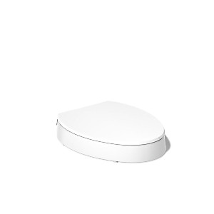KOHLER Hyten Elevated Quiet-Close Elongated toilet seat, White