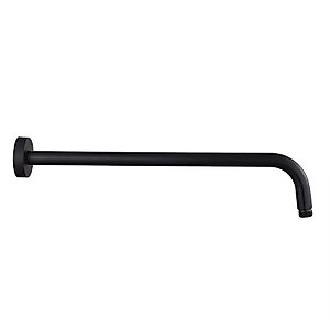 12 Inch Shower Arm with Flange,Stainless Steel 90 Degree Rain Shower Head Extension Arm,Wall-Mounted Shower Head Arm for Fixed Shower Head,Matte Black