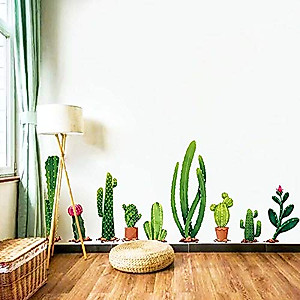 Cactus Wall Decal, H2MTOOL Desert Decor Removable Nursery Tropical Plants Stickers for Kids Living Rooms Office (Cactus)