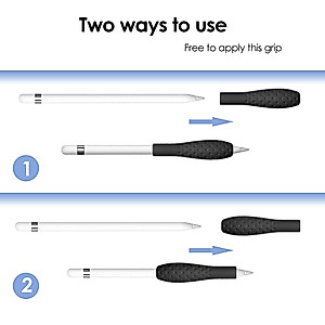 ProElife Ergonomics Grip Holder Silicone Protective Sleeve Cover for Apple Pencil 1st 2nd Generation iPad Pro 11'' 12.9'' 2021/2020/2018 Stylus Accessories Kits (Black)