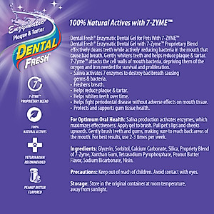 Dental Fresh Enzymatic Gel Dog Tooth Brushing Kit, Includes Triflex Toothbrush – Dog Toothbrush and Toothpaste for Dog Teeth Cleaning