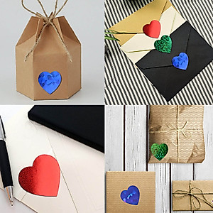 Hearts Stickers, 1500 PCS Glitter Valentine Stickers, 1” Red Blue Green Roll Self Adhesive Heart Shaped Love Labels for Adult Kids Valentine's Day Anniversaries Wedding Envelope Seal Decoration Decor