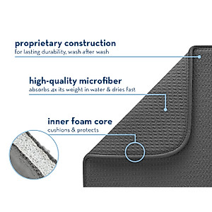 S&T INC. Dish Drying Mat XL, Highly Absorbent Microfiber Kitchen Counter Mat, Dish Drying Pad for Dishes, Utensils, Pots and Pans, Extra Large 18" x 24", Pure Cashmere